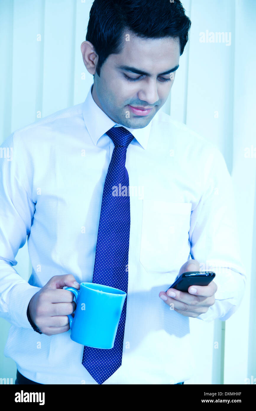 Portrait of man coffee standing lean hi-res stock photography and ...