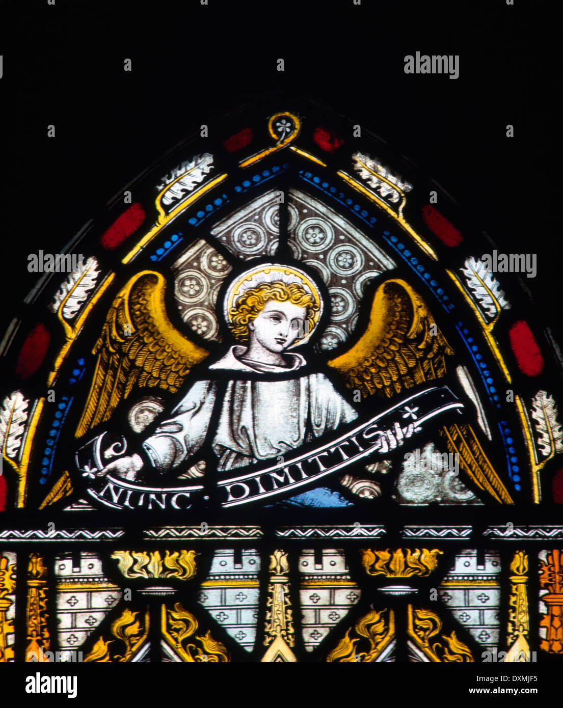 Angel - Stained Glass All Saints Church Banstead Surrey Stock Photo - Alamy
