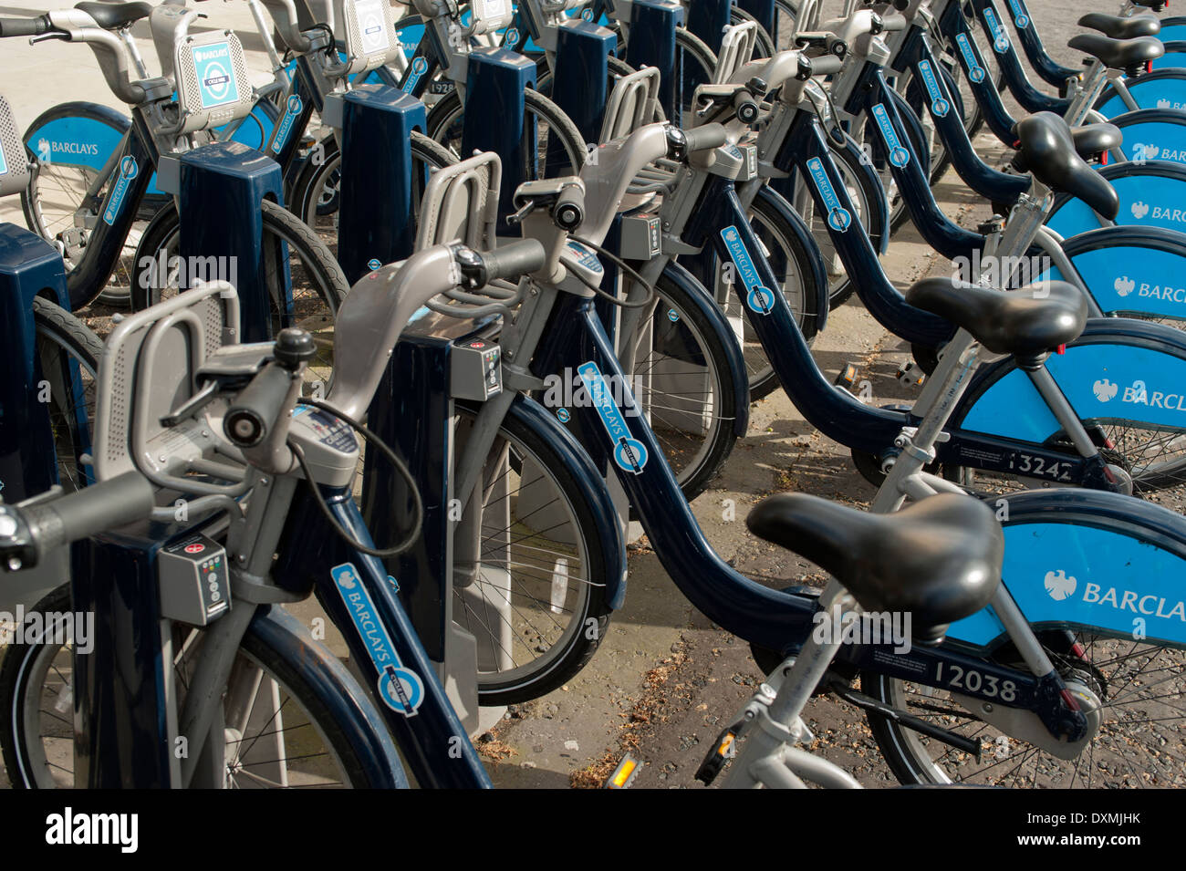 Bicycles that are part of the Rent a Bike scheme in central London ...