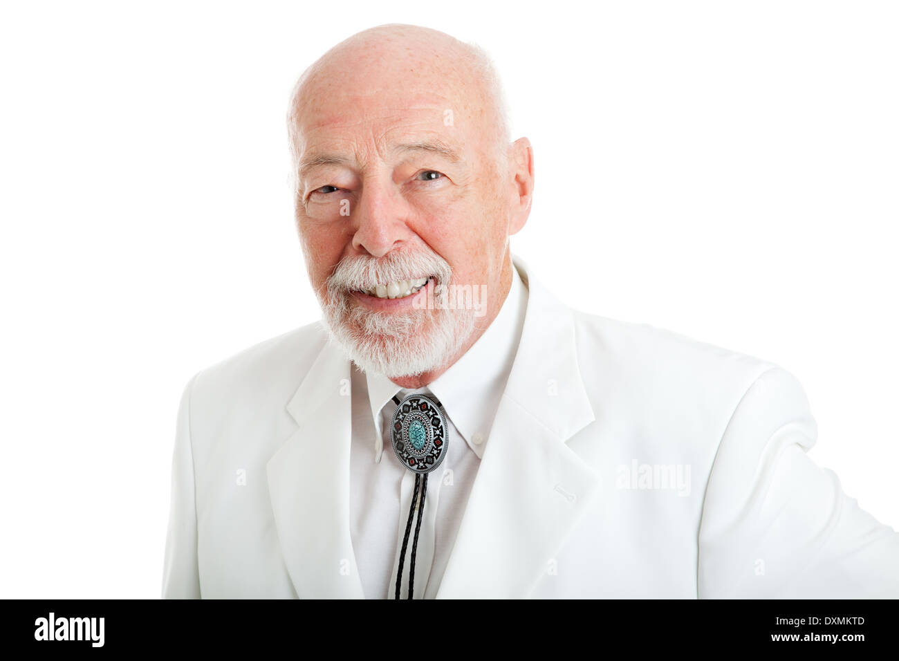 Portrait of handsome Southern senior gentleman dressed traditionally ...