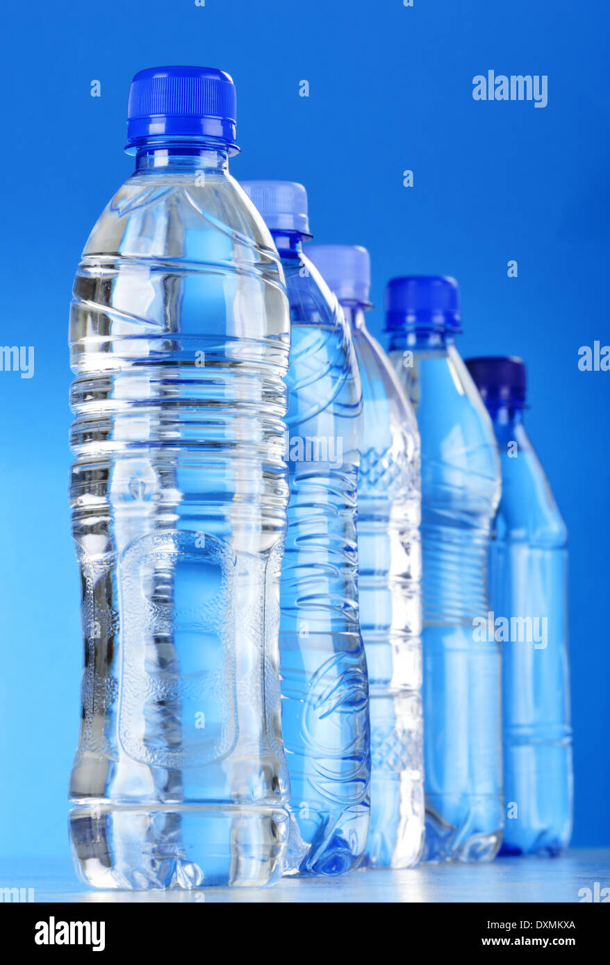 Composition with assorted plastic bottles of mineral water Stock Photo ...