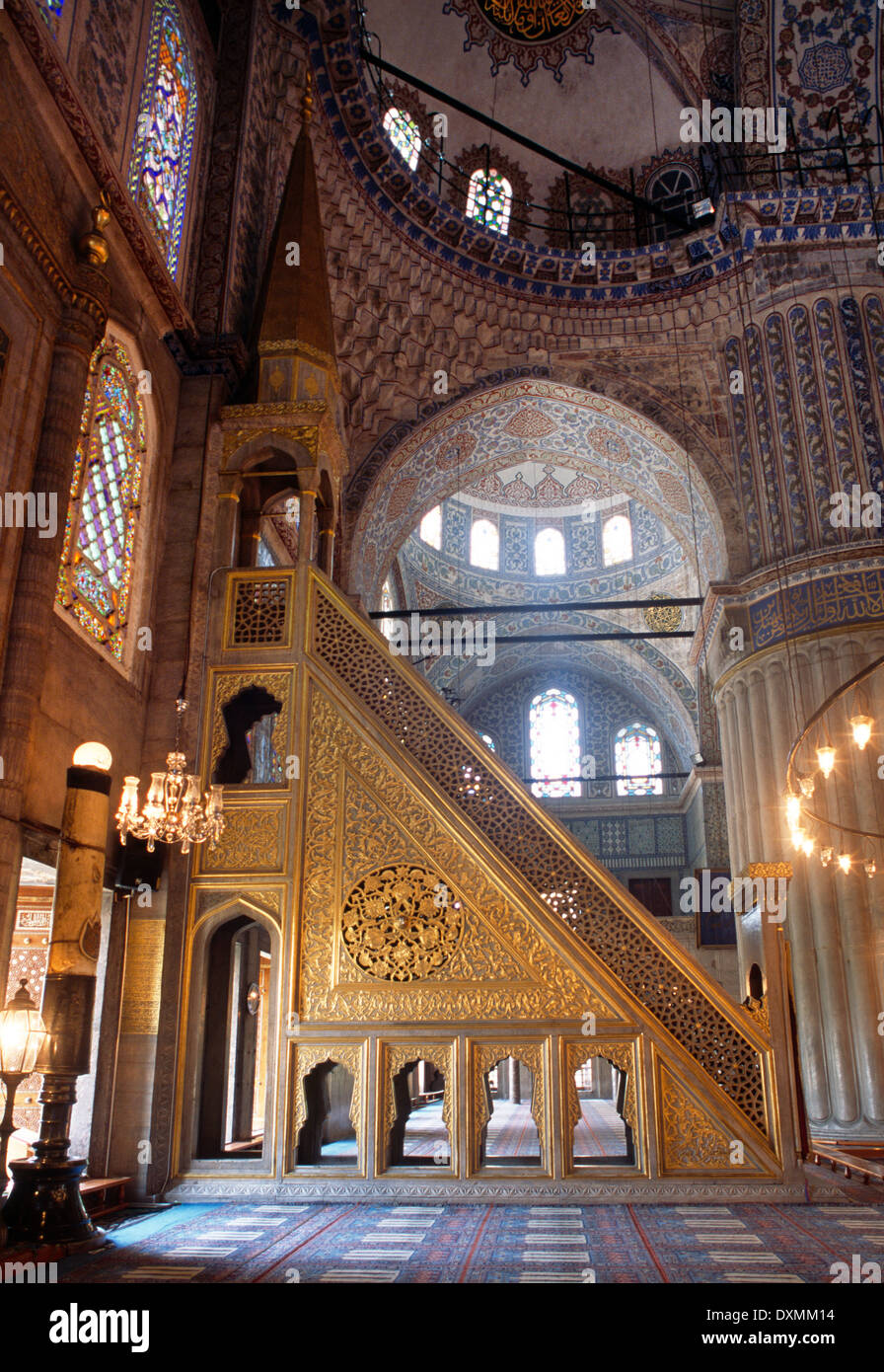 Istanbul Turkey Blue Mosque Interior Stock Photo - Alamy