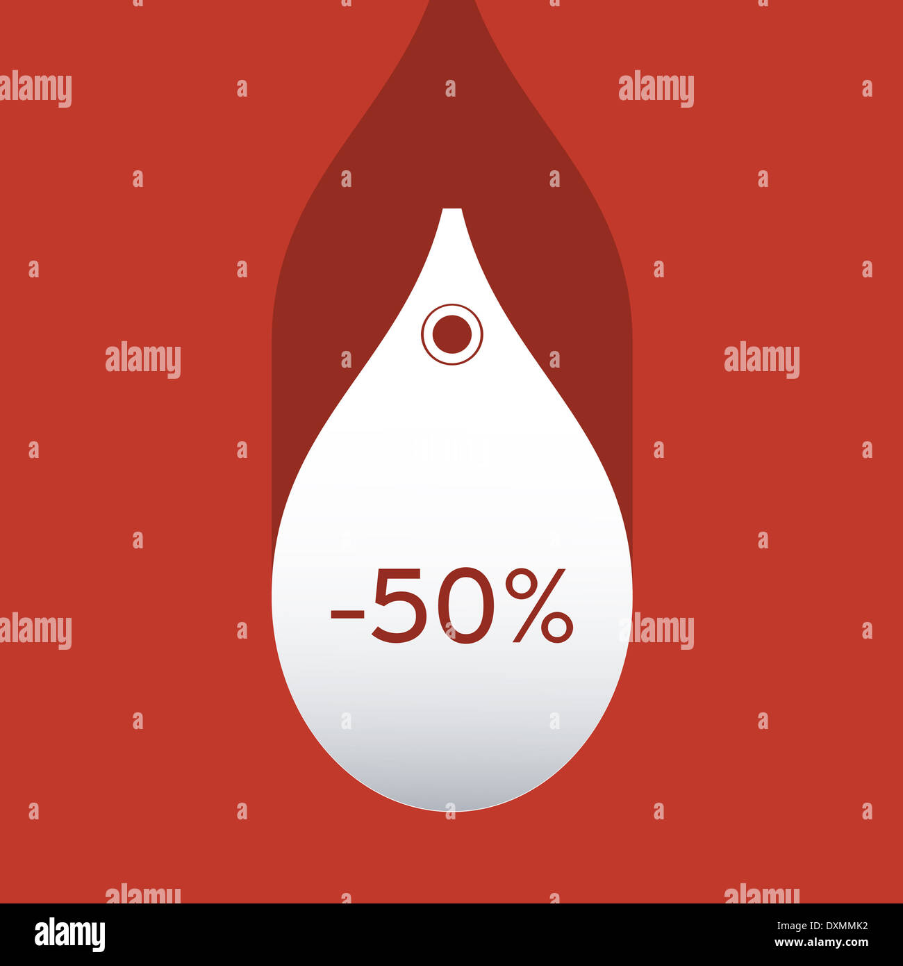 3d paper price tag in the form of falling raindrop. Sale, discount and ...