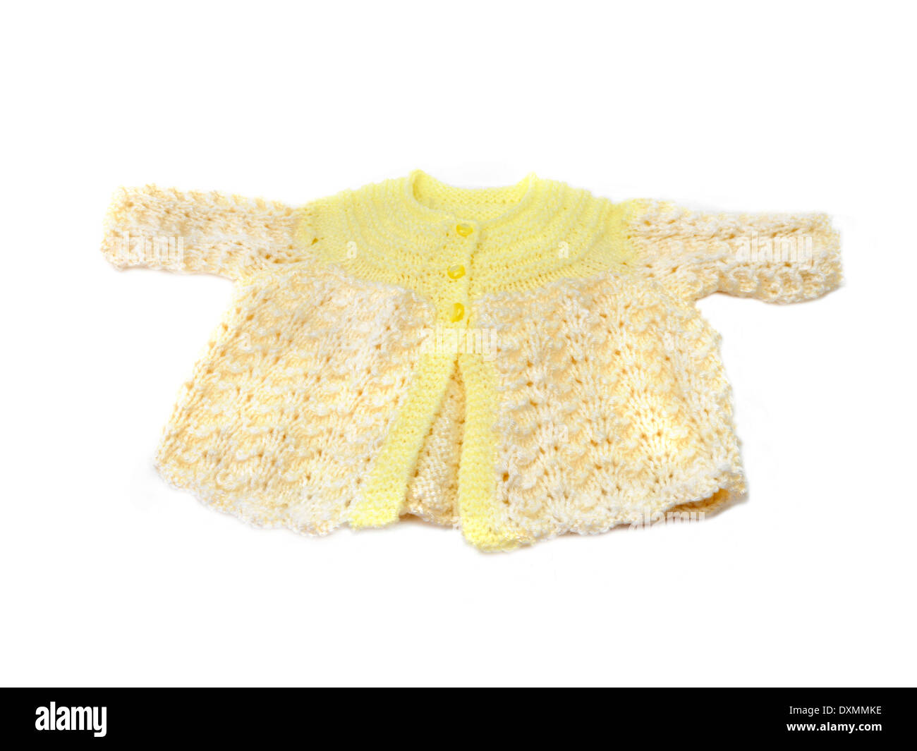 Yellow Knitted Woollen Baby Cardigan Stock Photo - Alamy