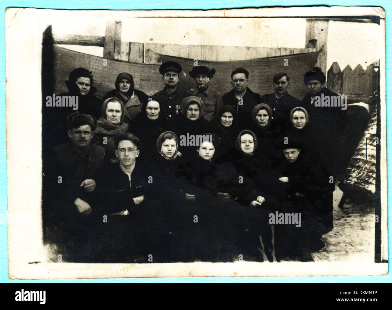 USSR - CIRCA 1950s: An antique photo shows Group portrait Stock Photo ...