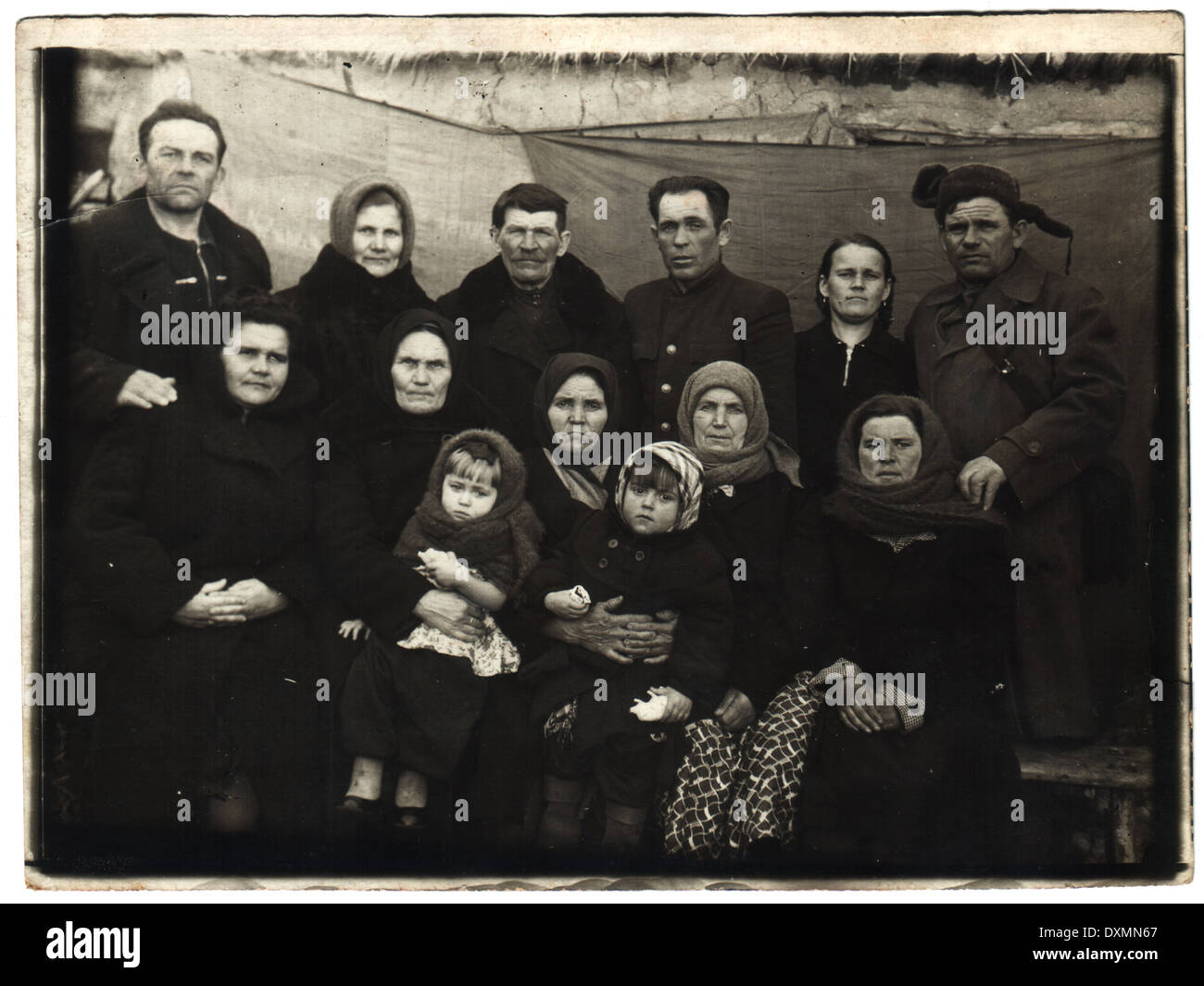 USSR - CIRCA 1950s: An antique photo shows Group portrait Stock Photo ...