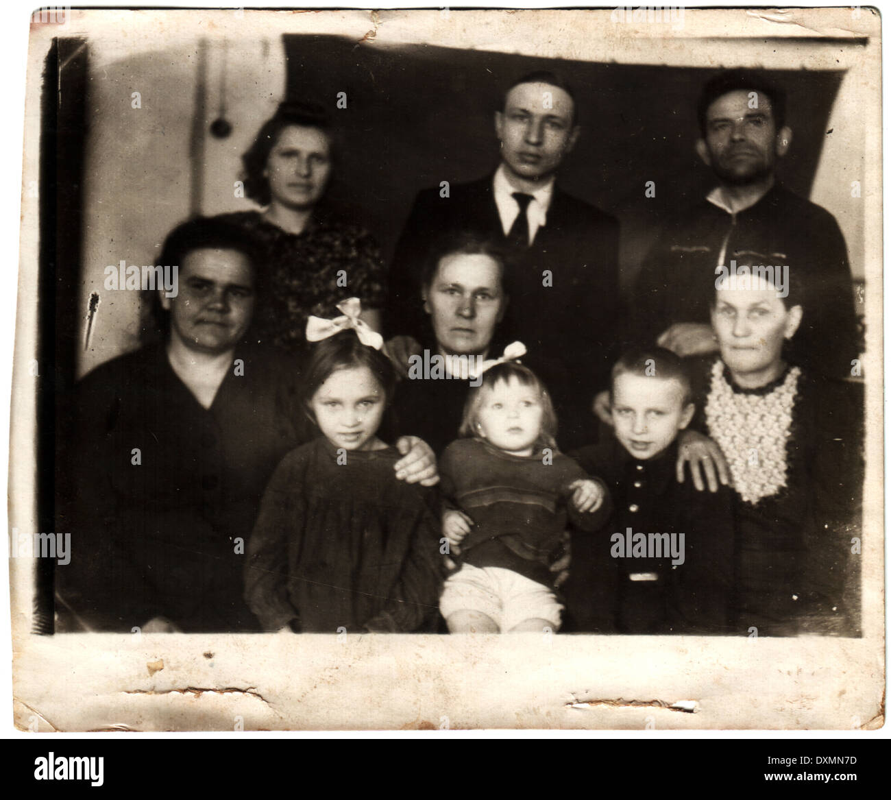 USSR - CIRCA 1968: An antique photo shows family portrait Stock Photo ...