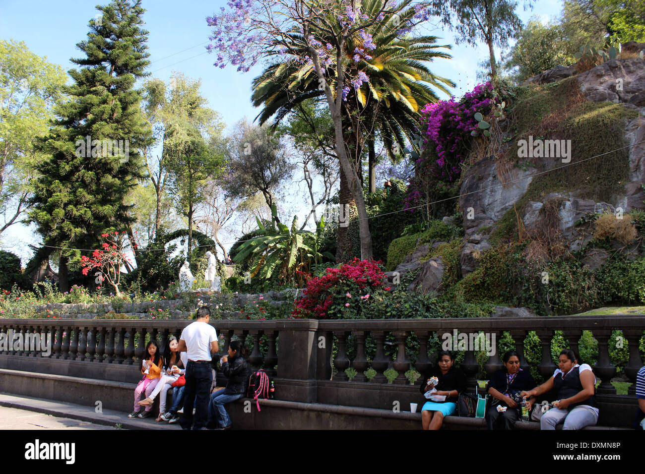 The gardens in the grounds of the Basilica de Guadalupe, Mexico City ...