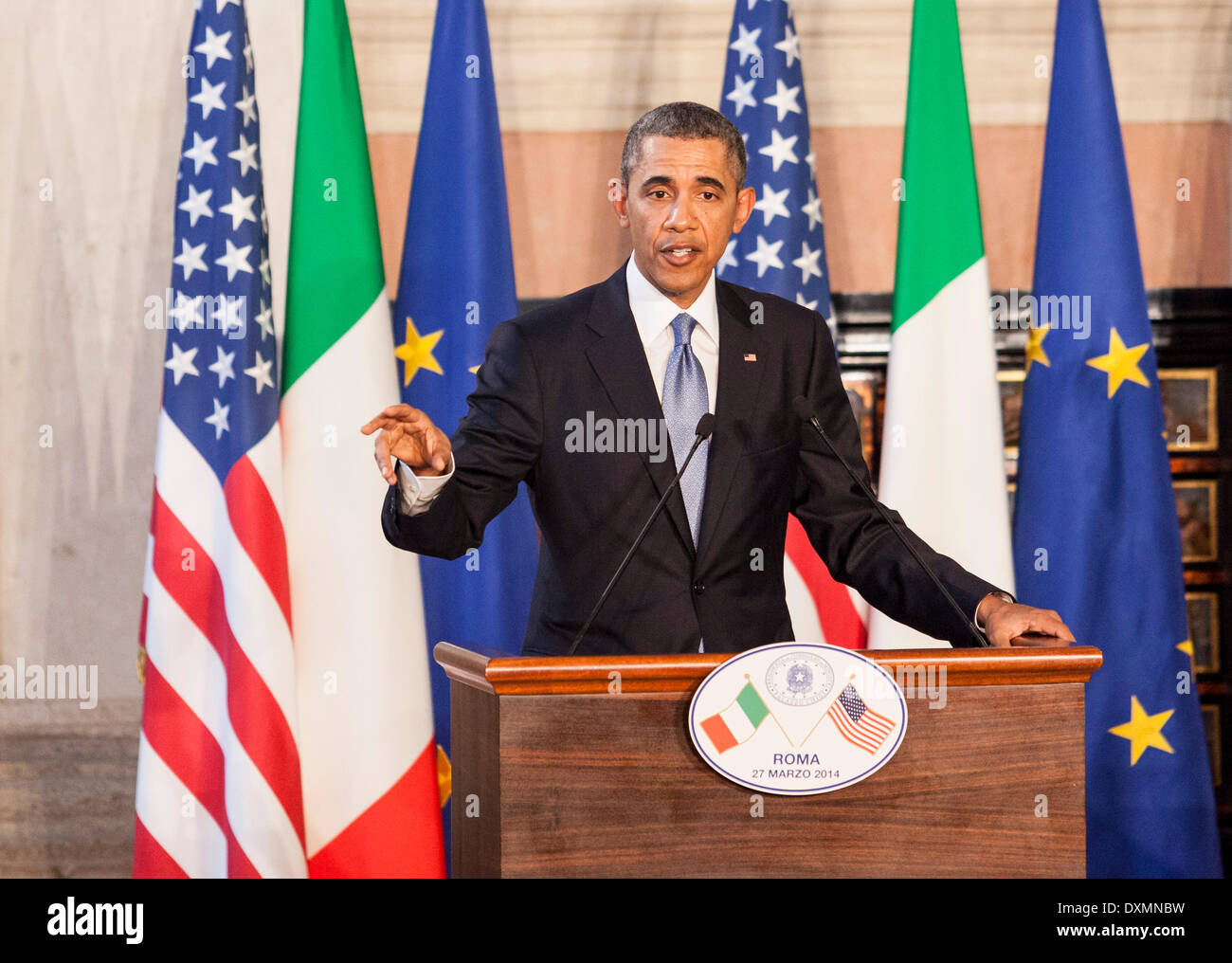 Rome, Italy. 27th Mar, 2014. President Barack Obama and Prime Minister ...