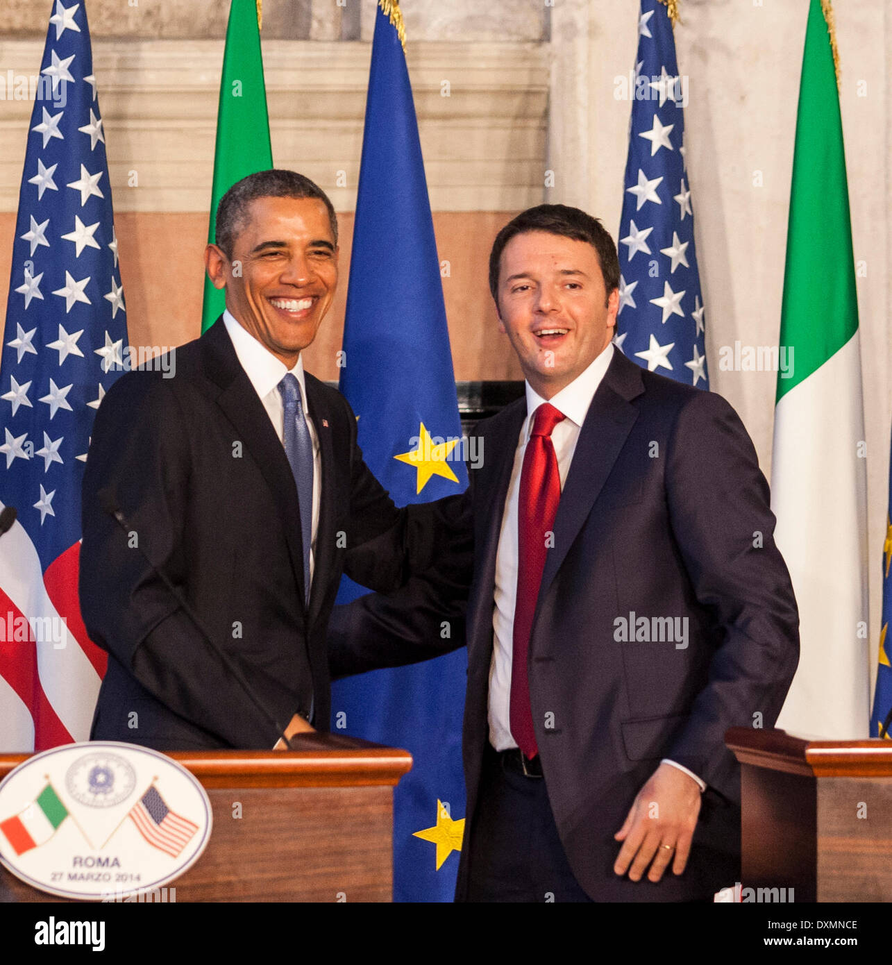 Rome, Italy. 27th Mar, 2014. President Barack Obama and Prime Minister ...