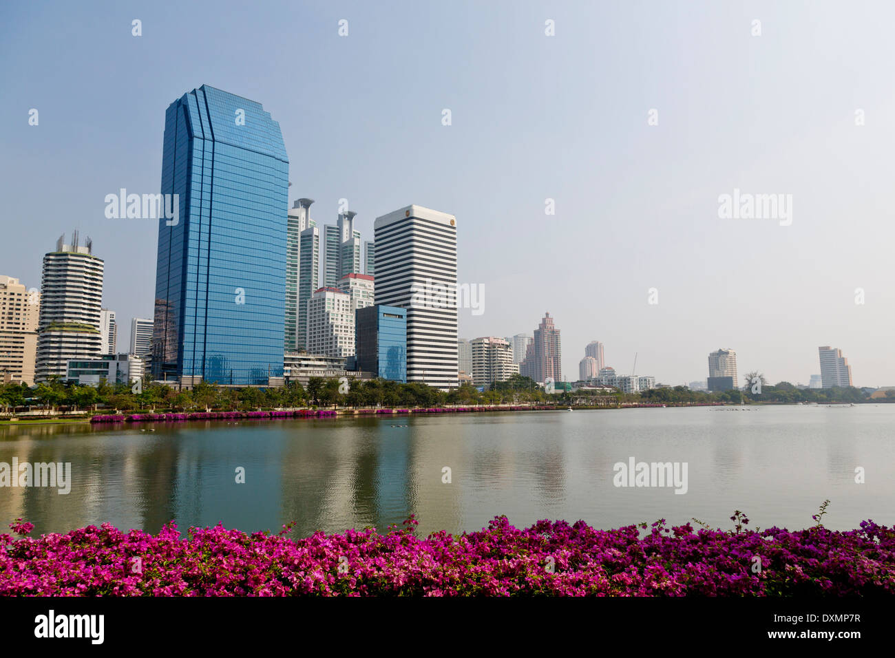 Modern Highrise Buildings on Banjakitti Park in Bangkok, Thailand Stock ...