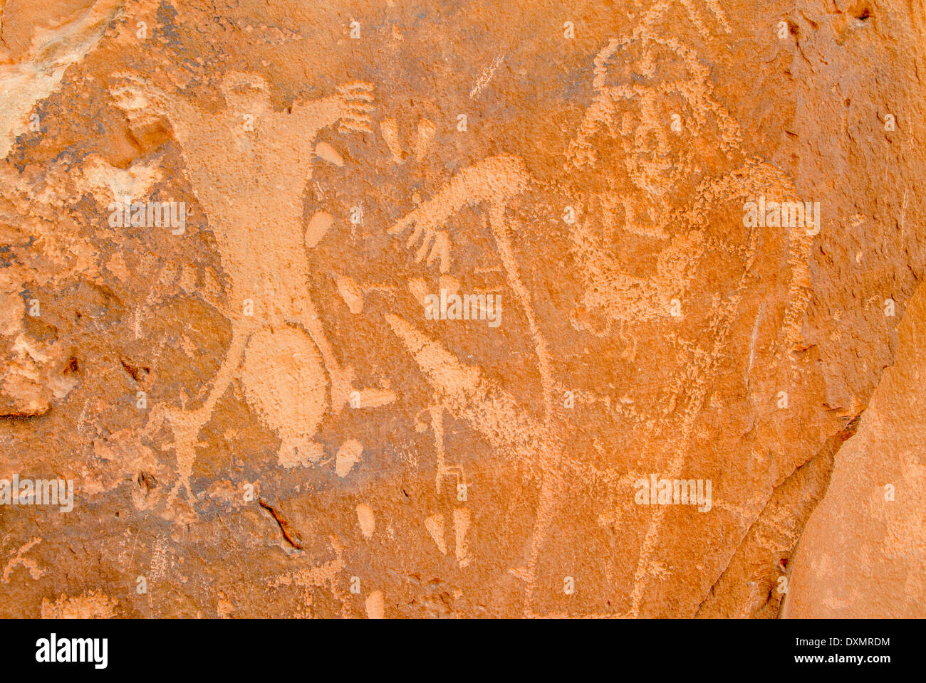 "Birthing" Rock Petroglyphs Kane Creek Road Moab Utah USA Stock Photo ...