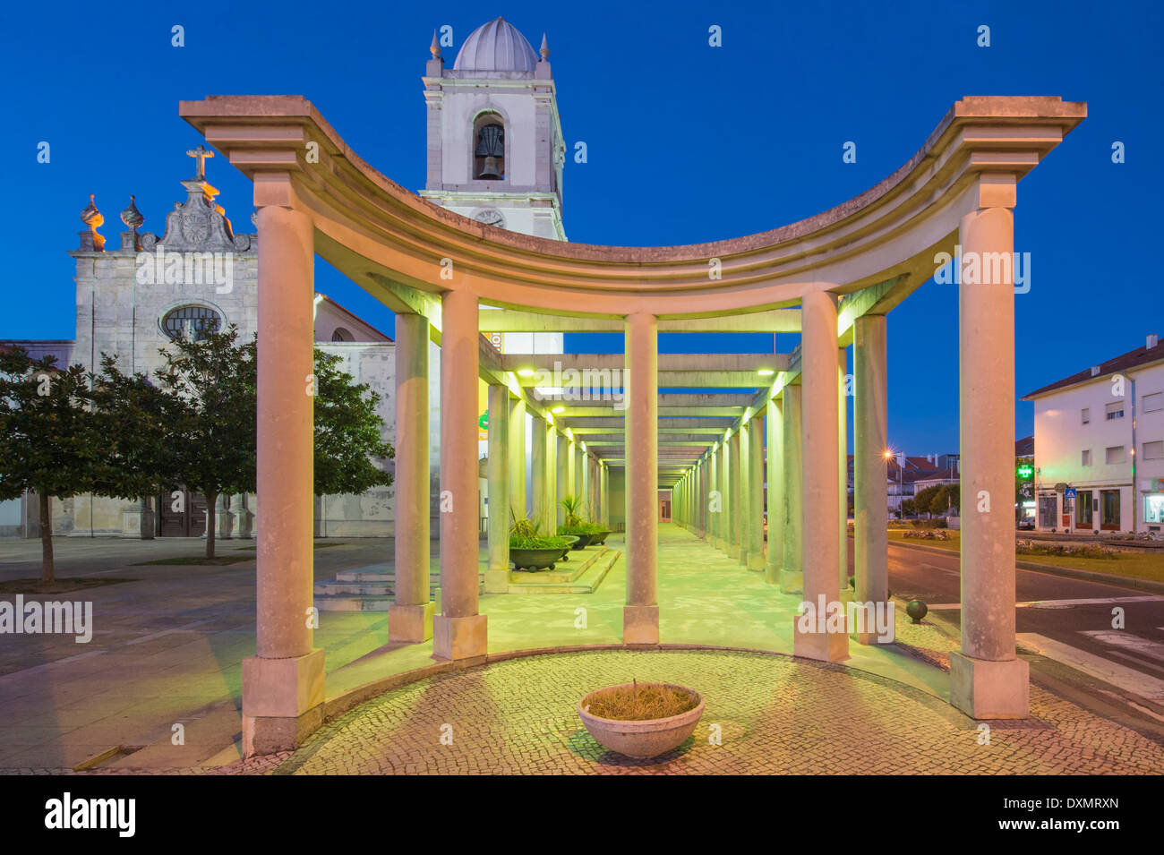 Se Cathedral known as the Church of Sao Domingos at twilight, Aveiro ...