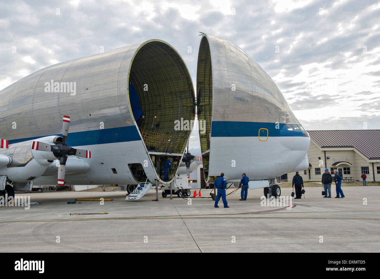 NASA’s Super Guppy, a specially designed wide-bodied cargo aircraft ...