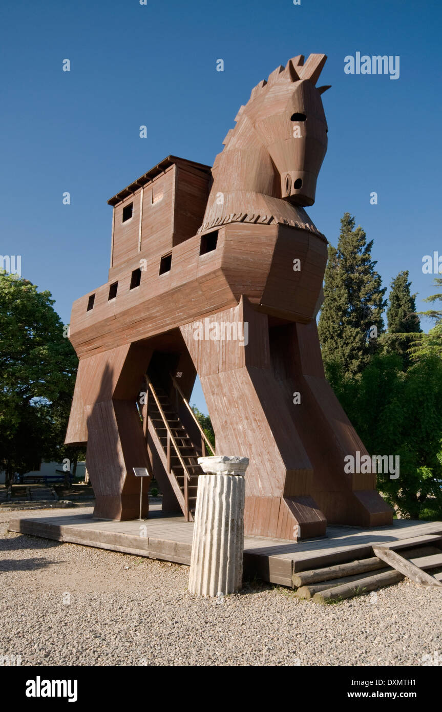 ASIA, Turkey, North Aegean, Troy, a model of the Trojan Horse Stock ...