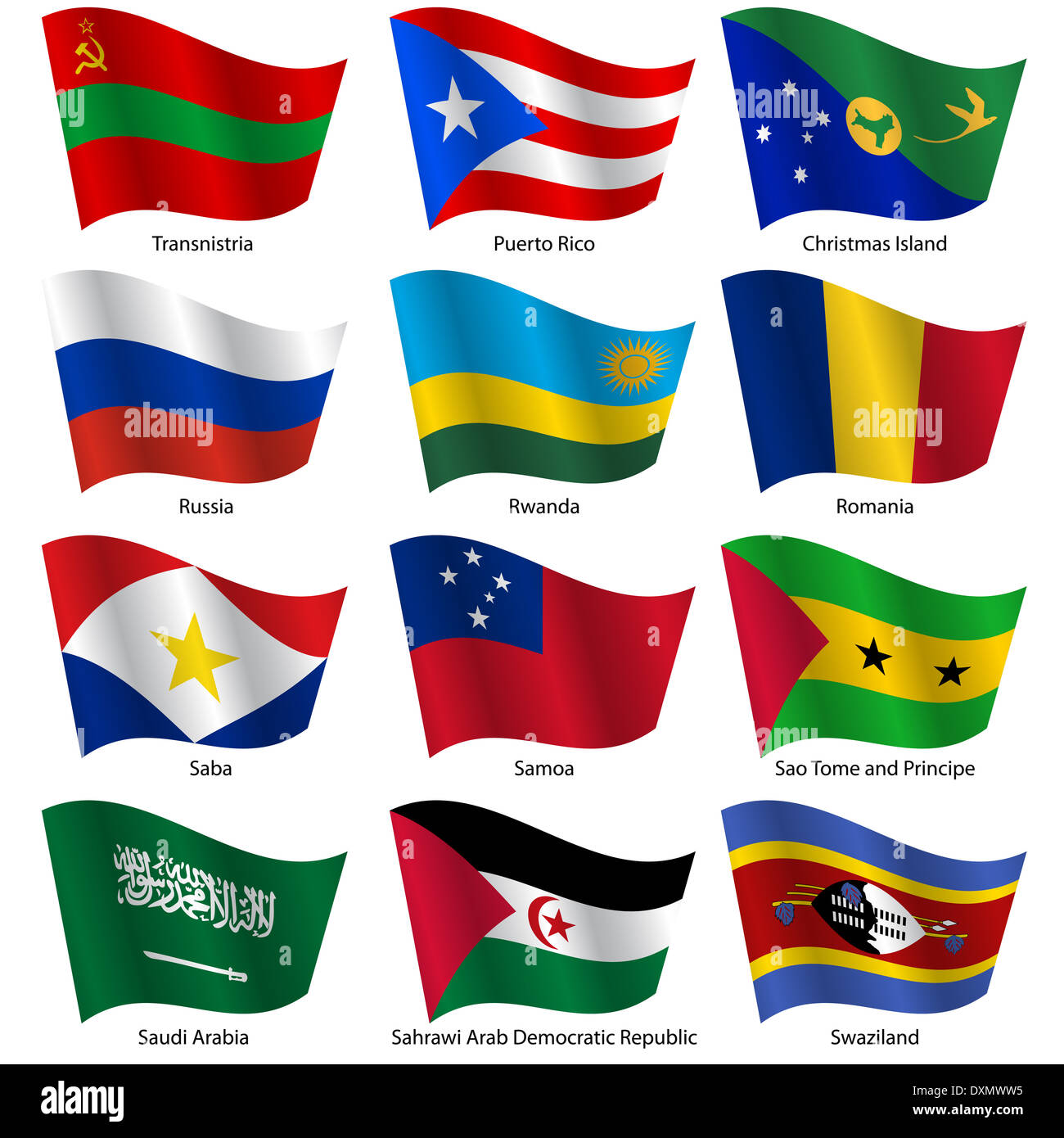 Set Flags of world sovereign states. Vector illustration Stock Photo ...