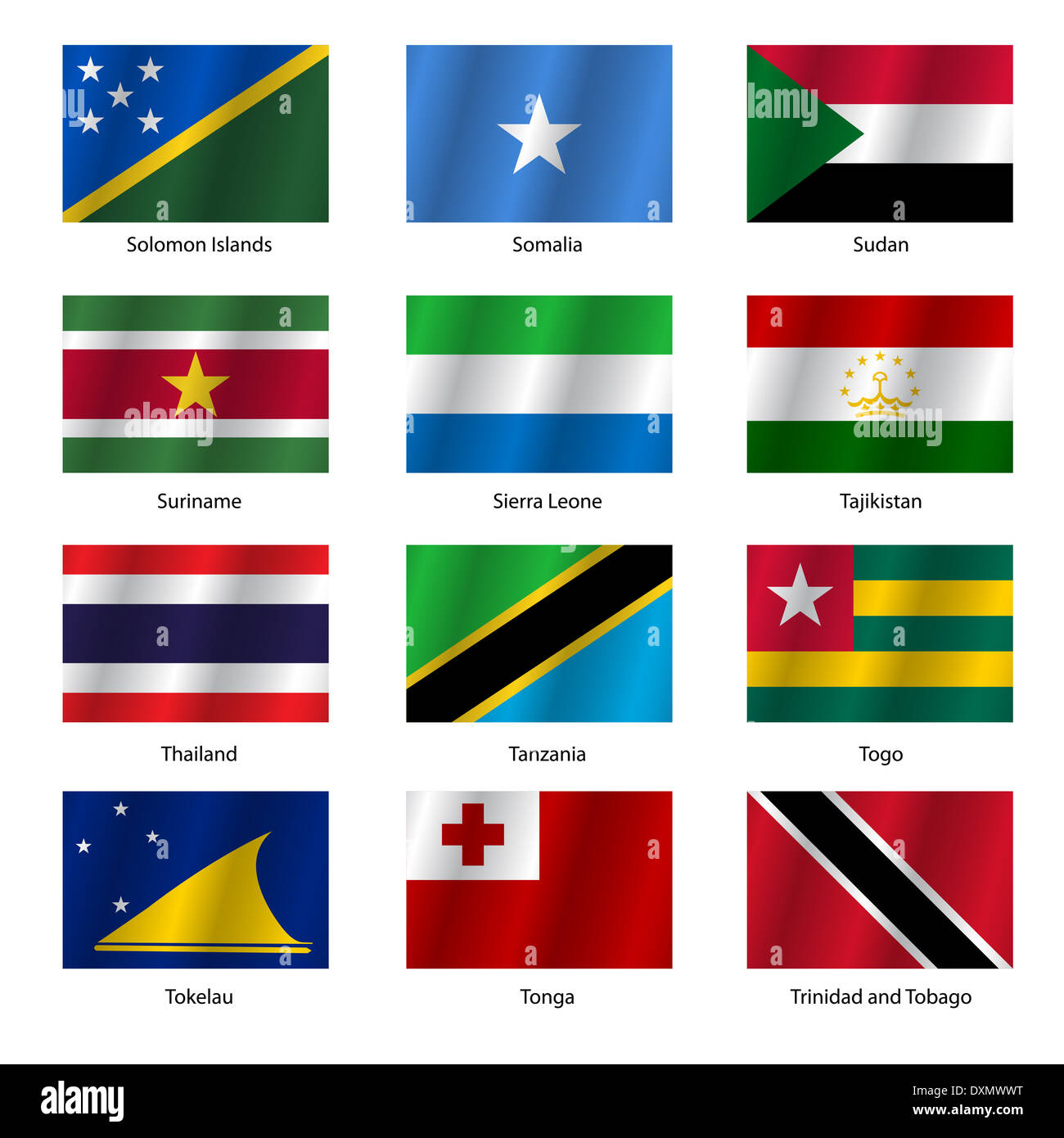 Set Flags of world sovereign states. Vector illustration Stock Photo ...