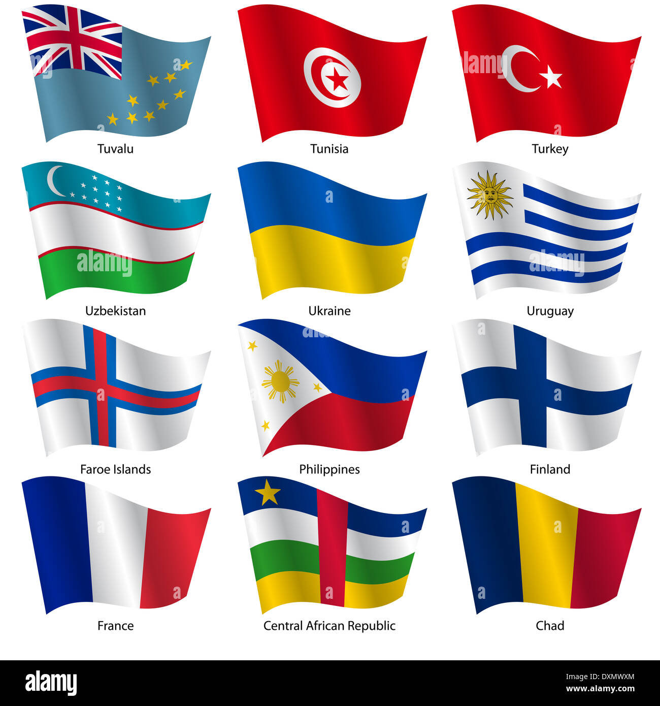 Set Flags of world sovereign states. Vector illustration Stock Photo ...