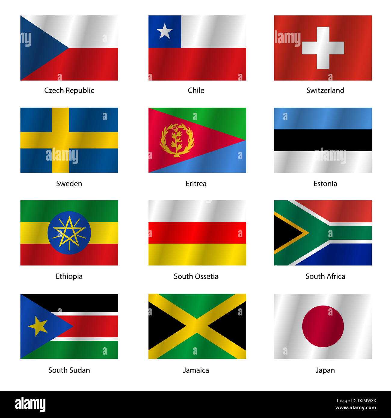 Set Flags of world sovereign states. Vector illustration Stock Photo ...