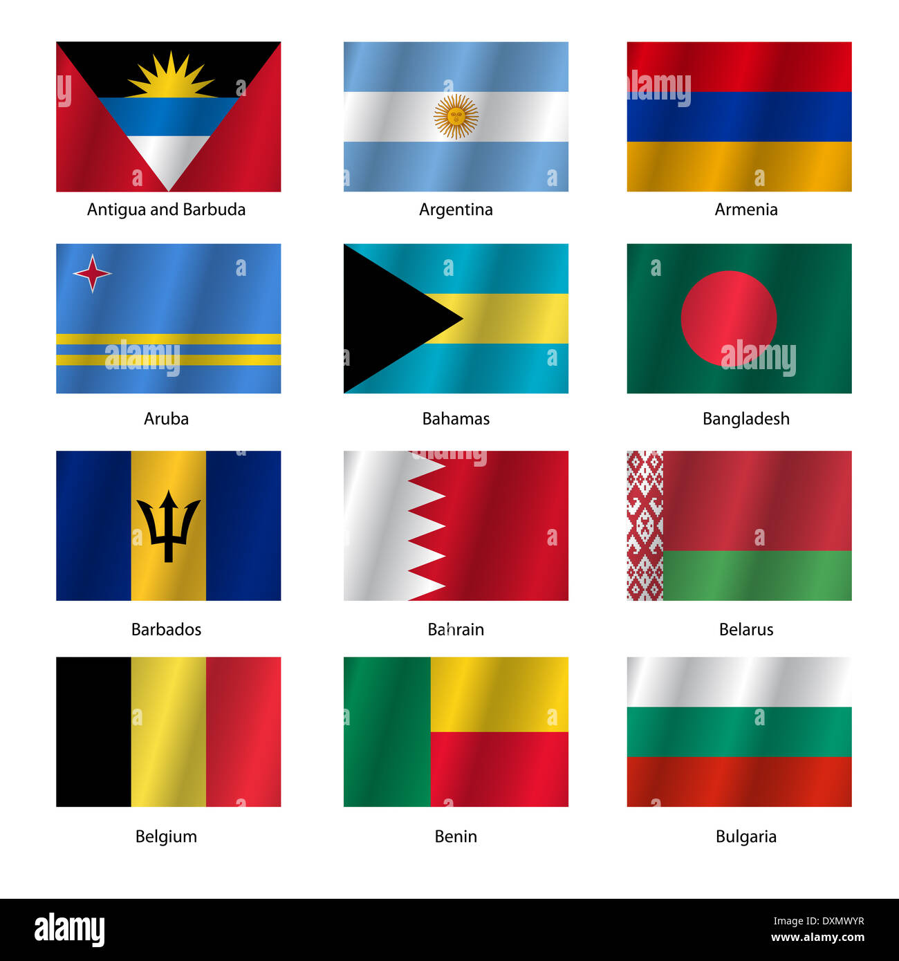 Set Flags of world sovereign states. Vector illustration Stock Photo ...