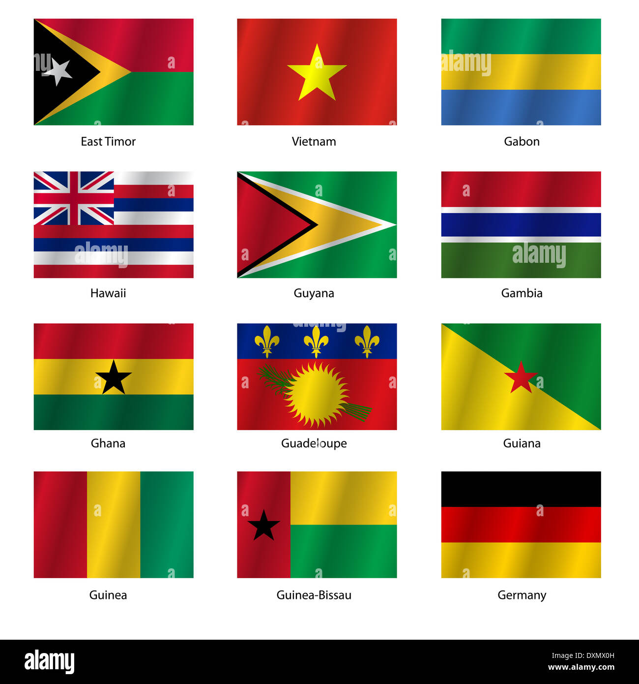 Set Flags of world sovereign states. Vector illustration Stock Photo ...