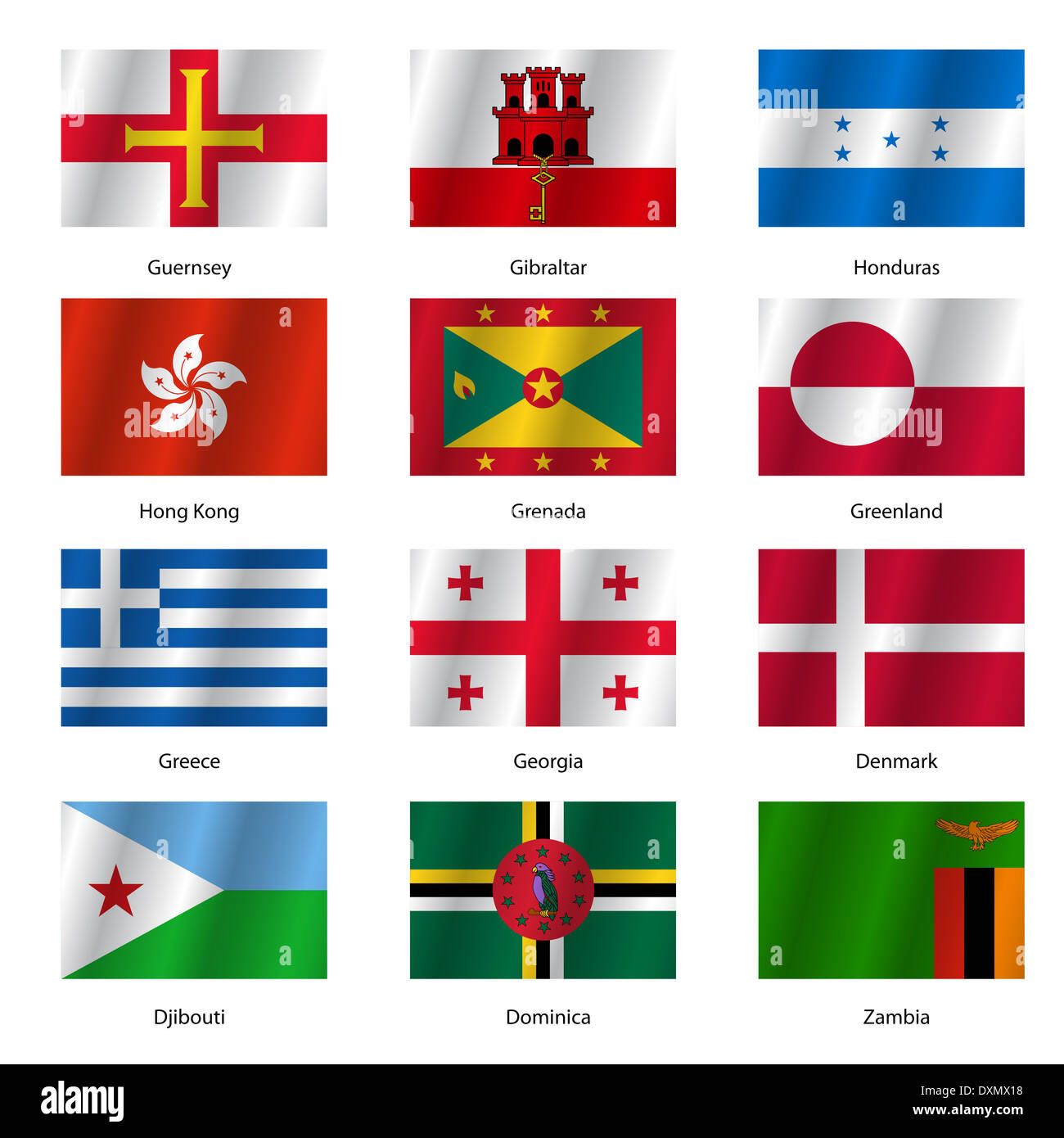 Set Flags of world sovereign states. Vector illustration Stock Photo ...