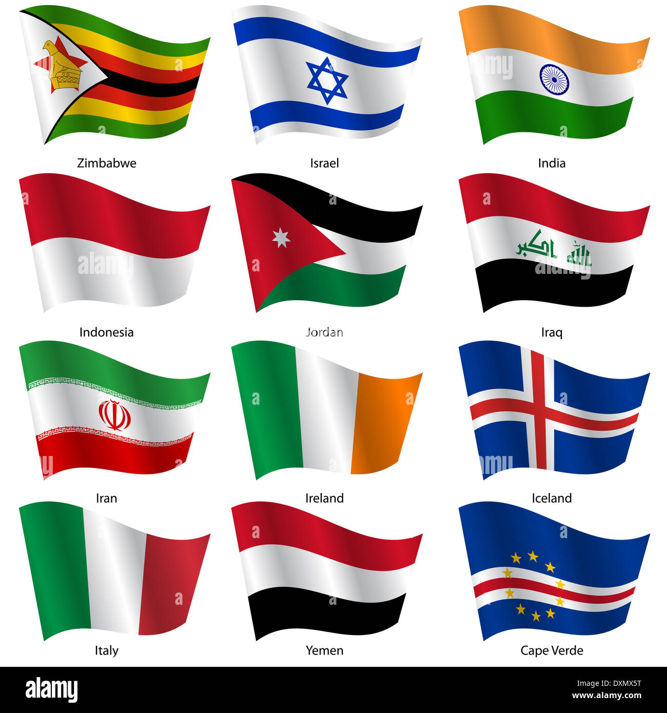 Set Flags of world sovereign states. Vector illustration Stock Photo ...