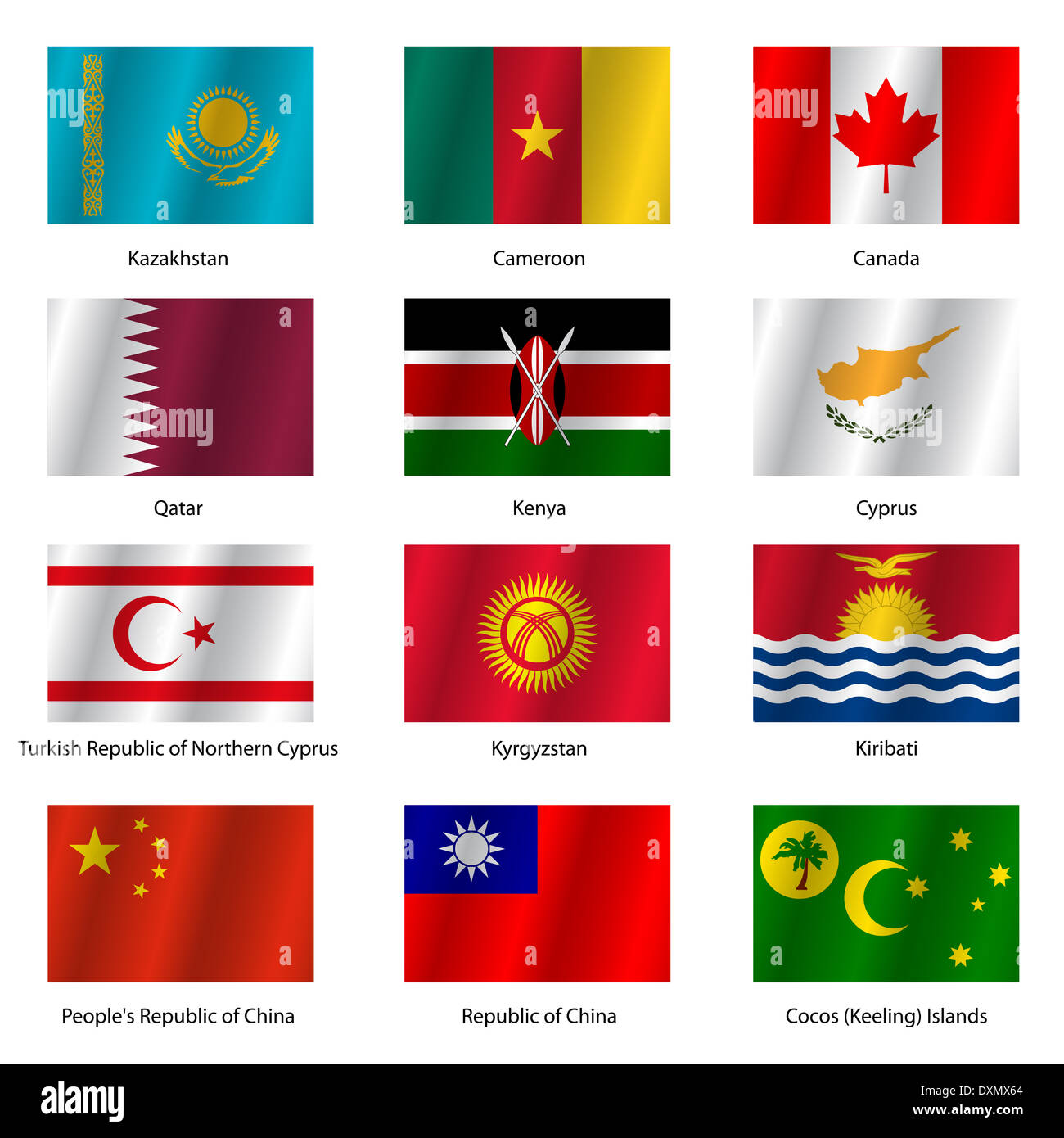 Set Flags of world sovereign states. Vector illustration Stock Photo ...