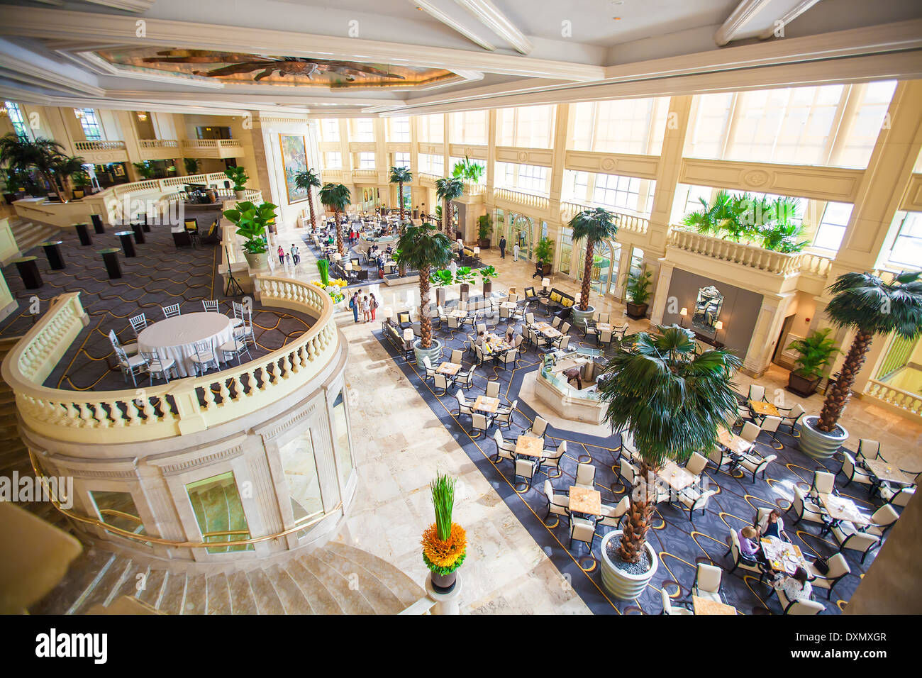 Large spacious lobby of a luxury hotel Stock Photo - Alamy