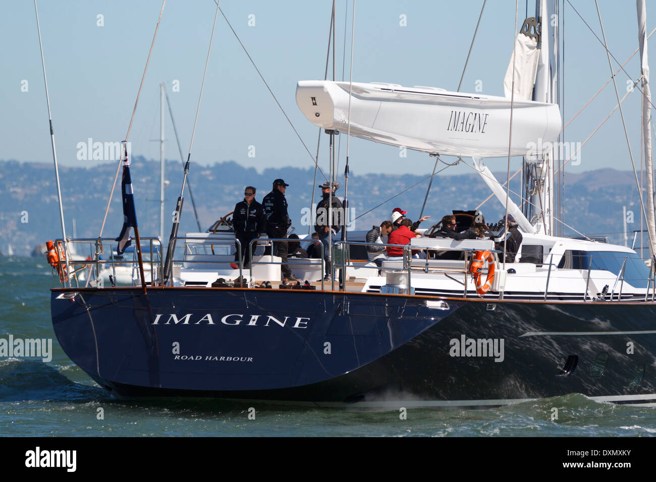 The yacht Imagine sailing on the San Francisco Bay, San Francisco ...