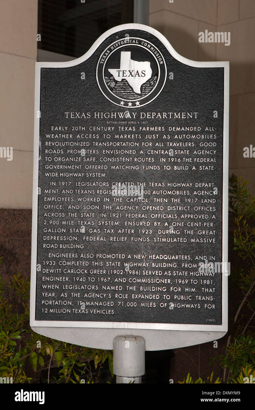 TEXAS HIGHWAY DEPARTMENT Established April 4, 1917 Early 20th century ...