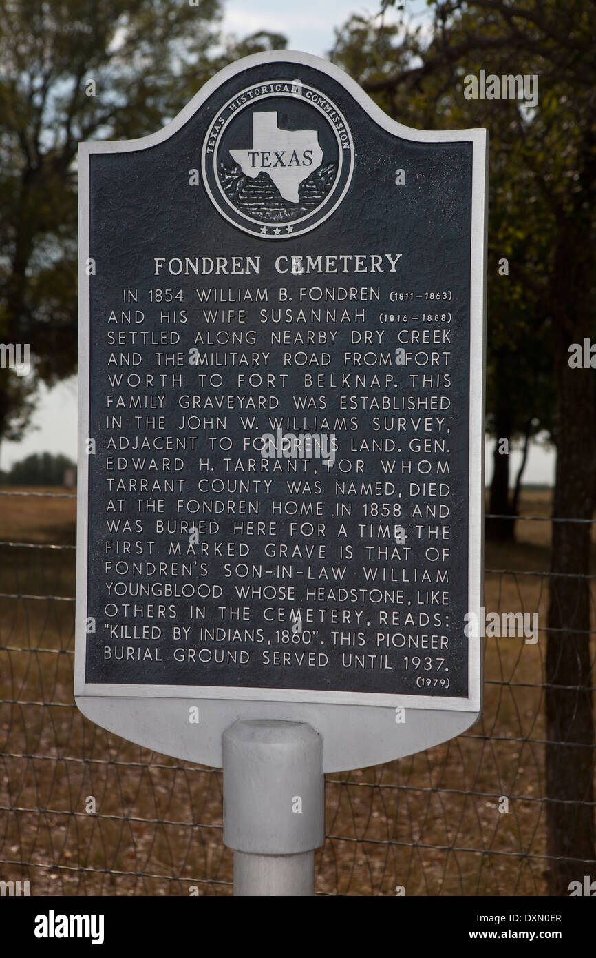 FONDREN CEMETERY In 1854 William B. Fondren (1811-1863) and his wife ...