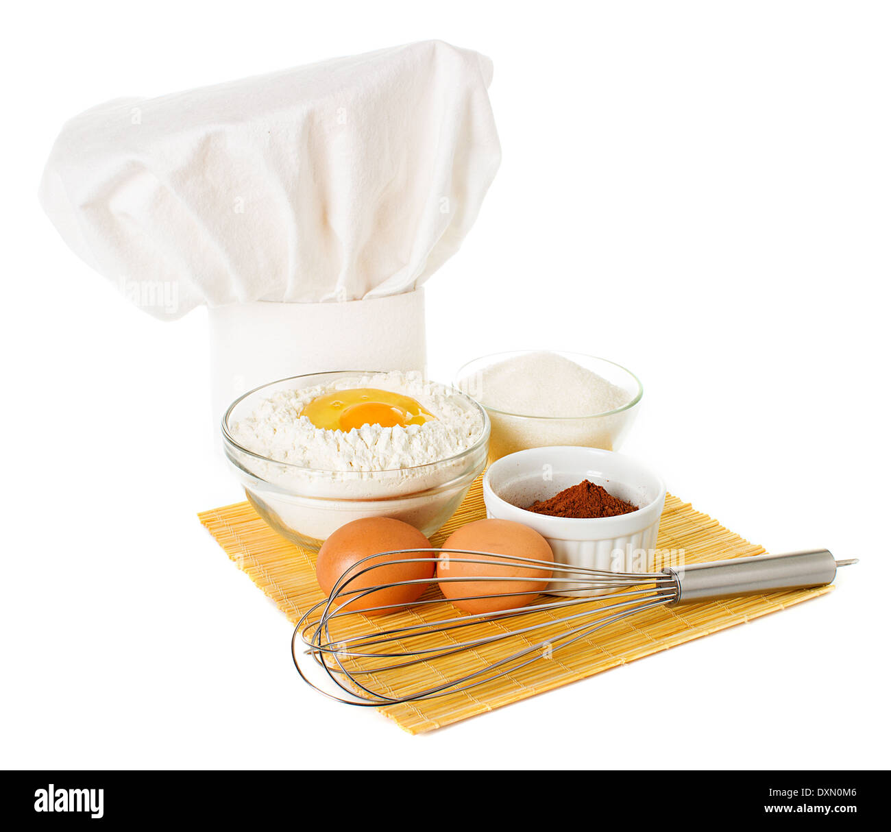 Baking ingredients utensils Cut Out Stock Images & Pictures - Alamy