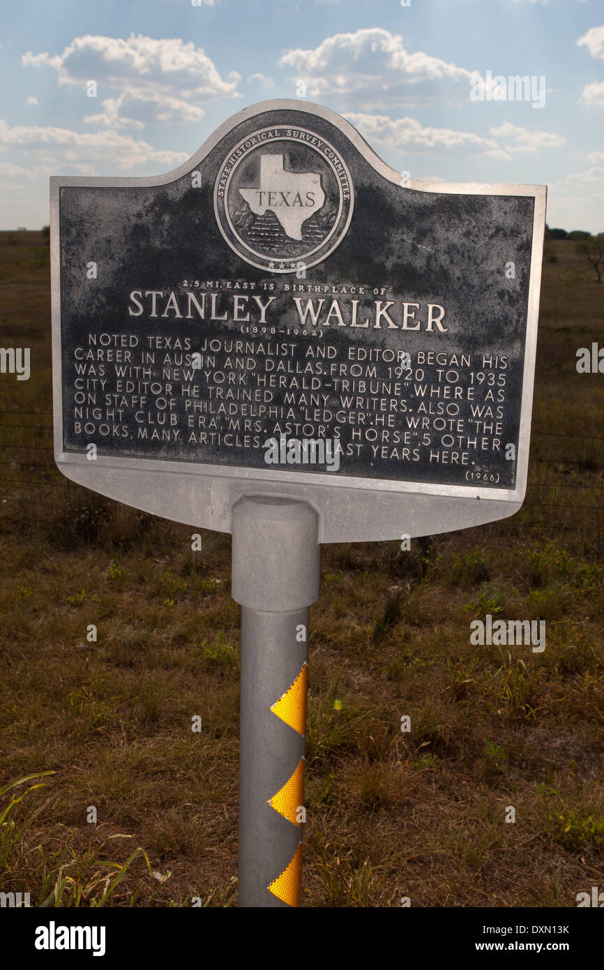 BIRTHPLACE OF STANLEY WALKER (1898 - 1962) Noted Texas journalist and ...