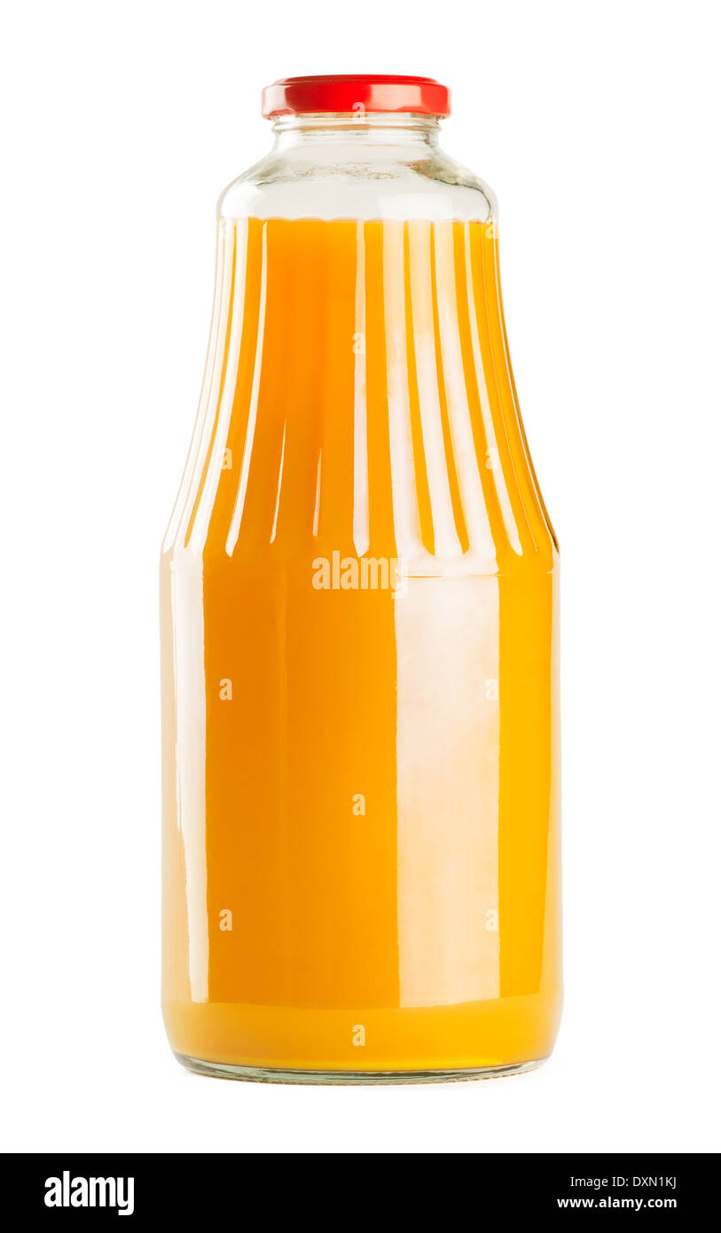 Bottle of juice on white background Stock Photo - Alamy