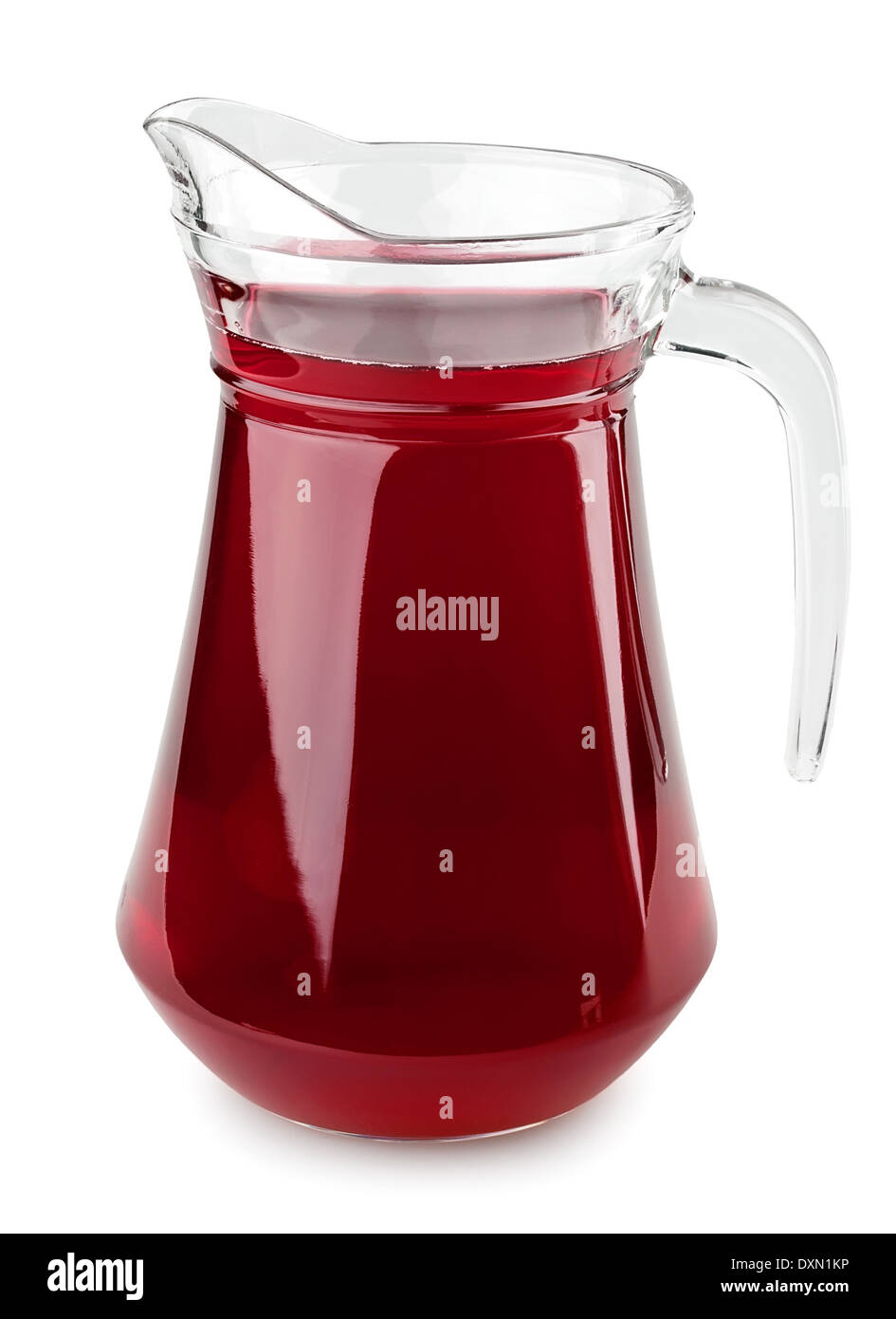 Pitcher of fruit juice on white background Stock Photo - Alamy