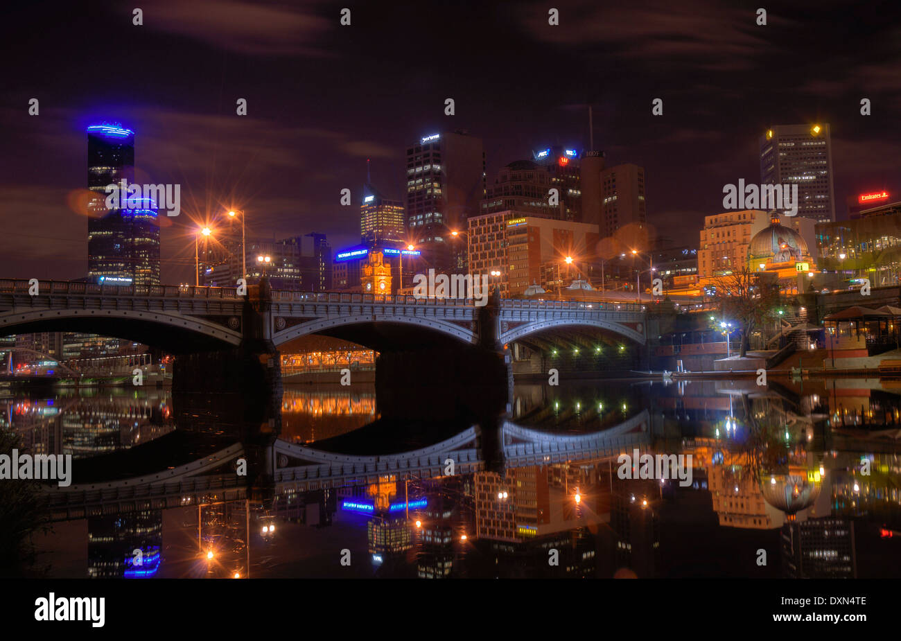 Melbourne city night lights hi-res stock photography and images - Alamy