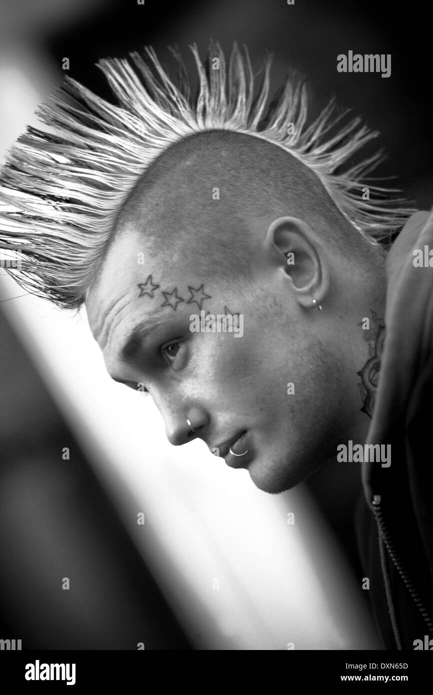 Punk rocker with Mohican Stock Photo - Alamy