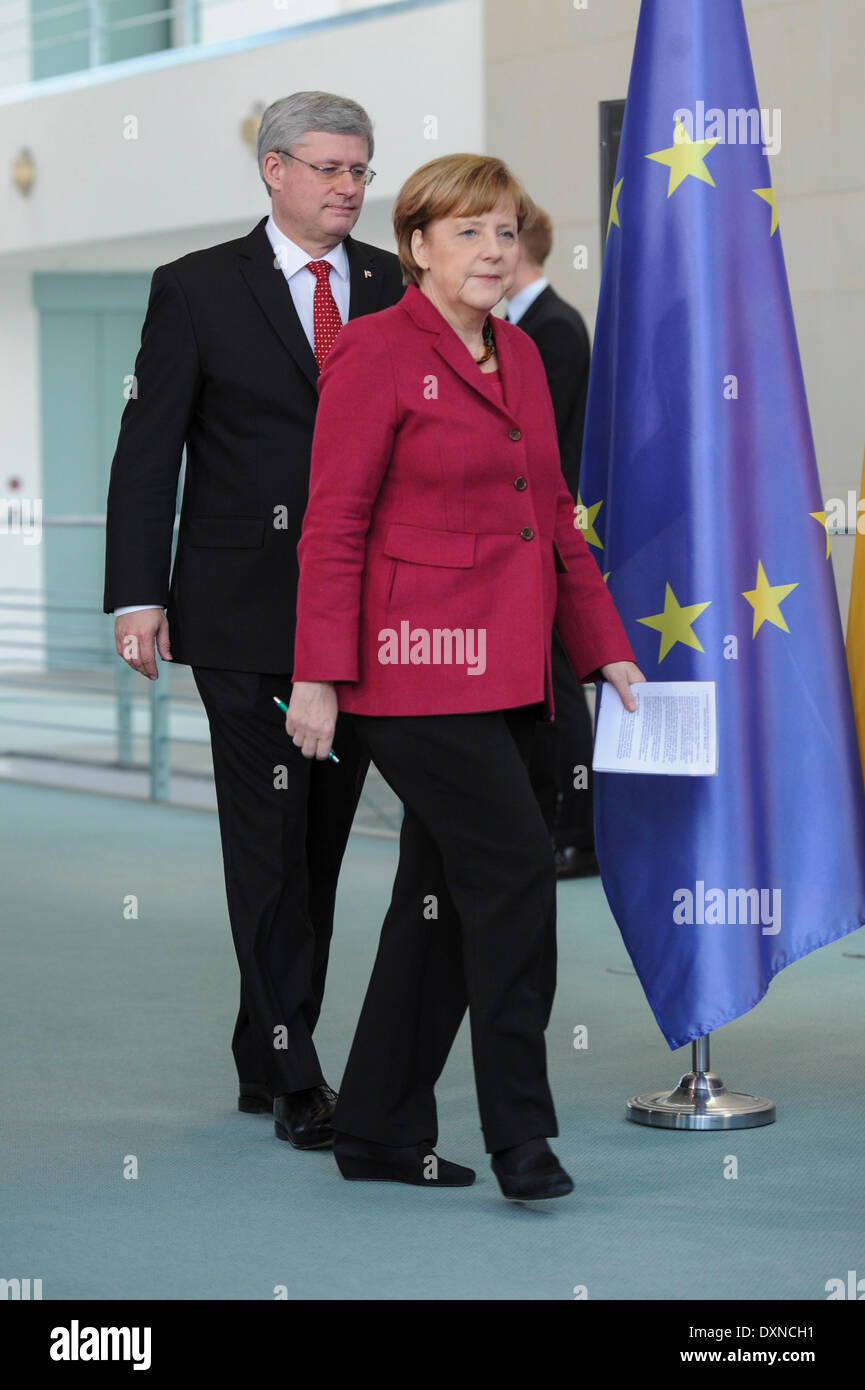 Berlin, Germany. 27th Mar, 2014. German Chancellor Angela Merkel ...