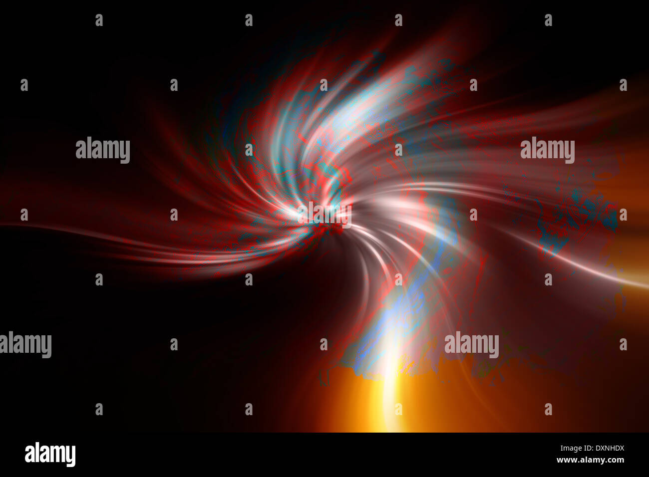 red abstract explosion on a black background Stock Photo - Alamy