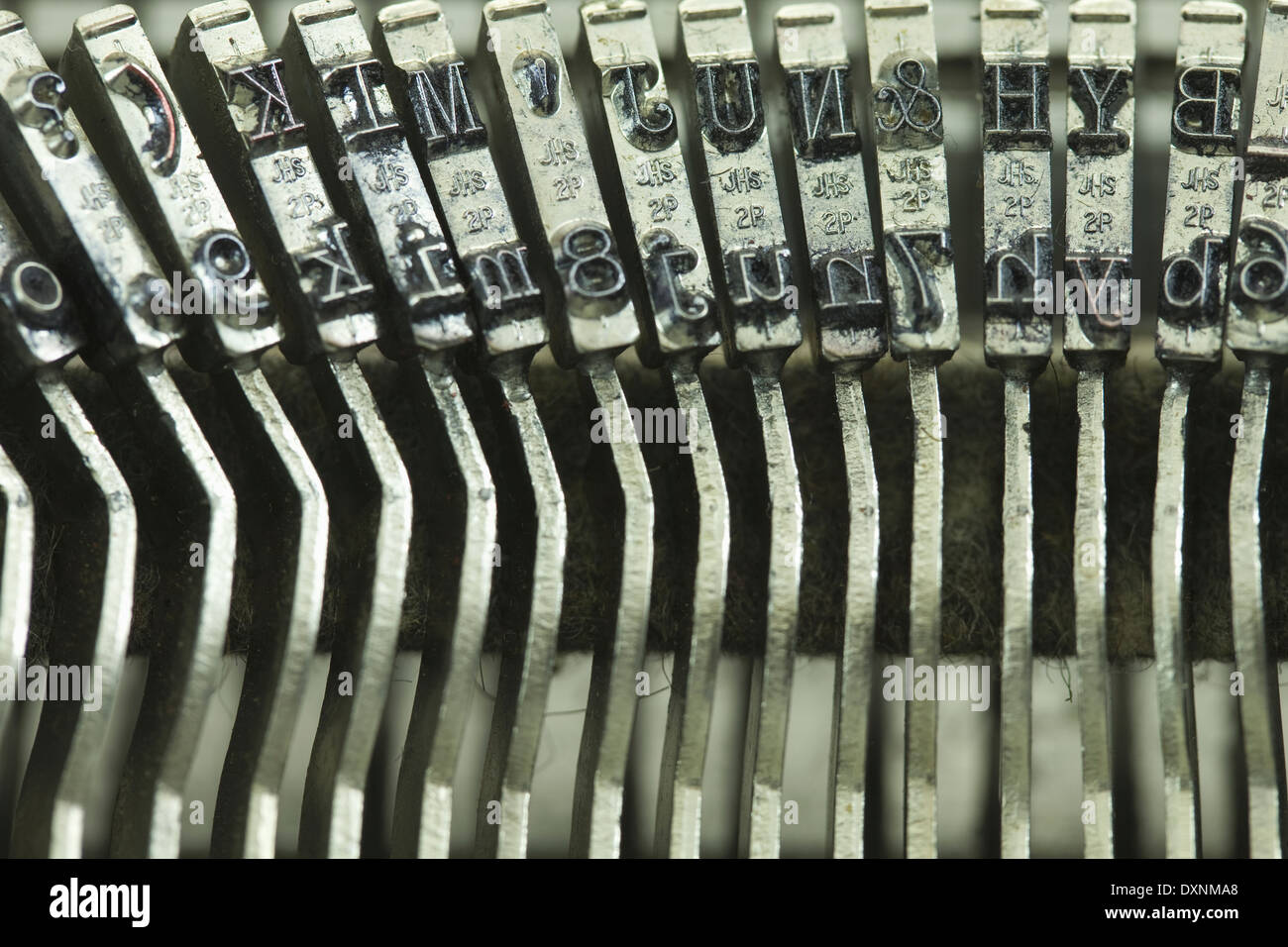 close up of a classic mechanical Typewriter Typebars Stock Photo - Alamy