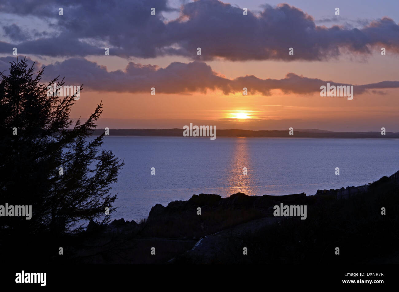Sun setting at the caravan park Stock Photo - Alamy