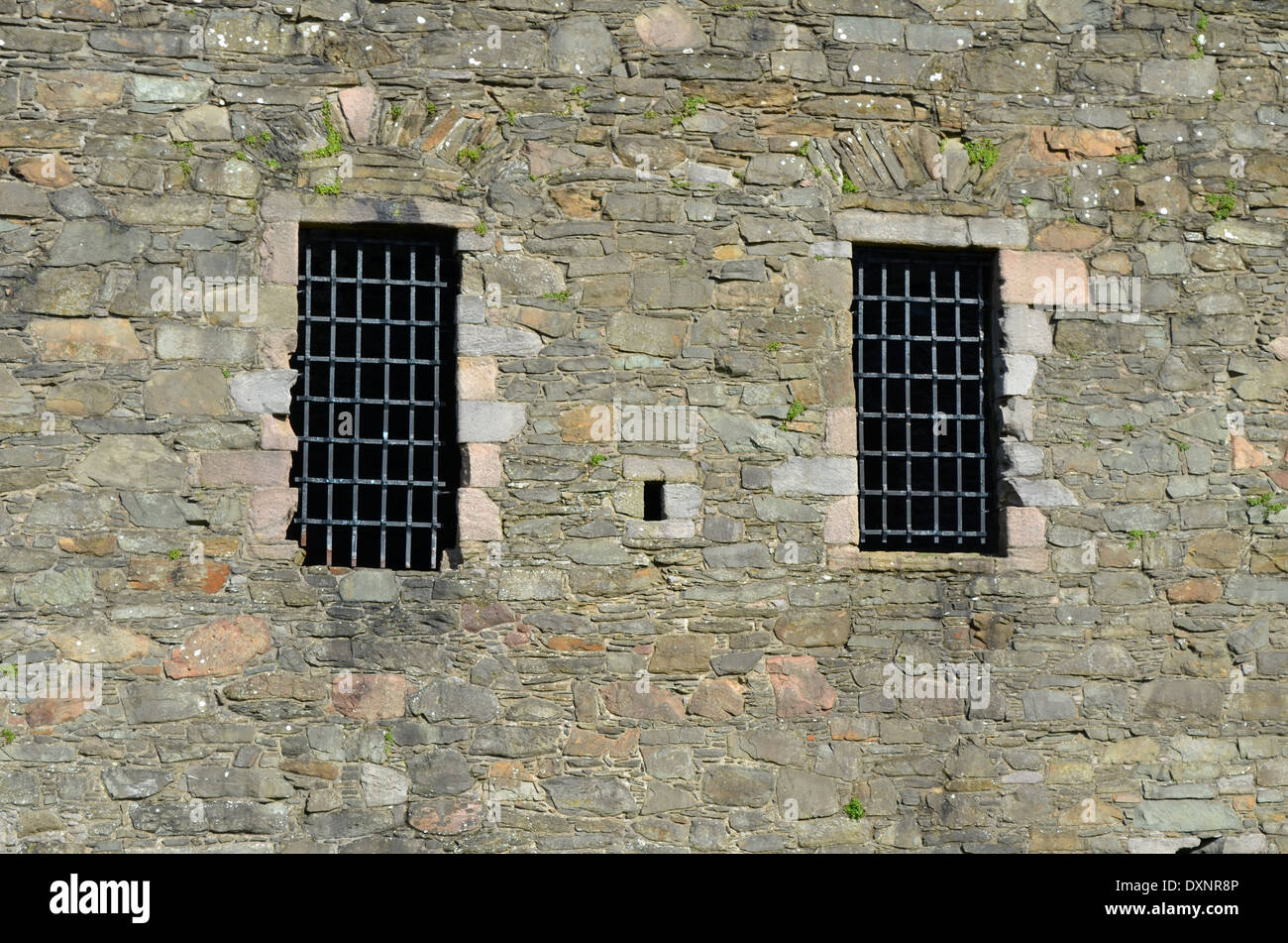 Old castle windows with steel frames Stock Photo - Alamy