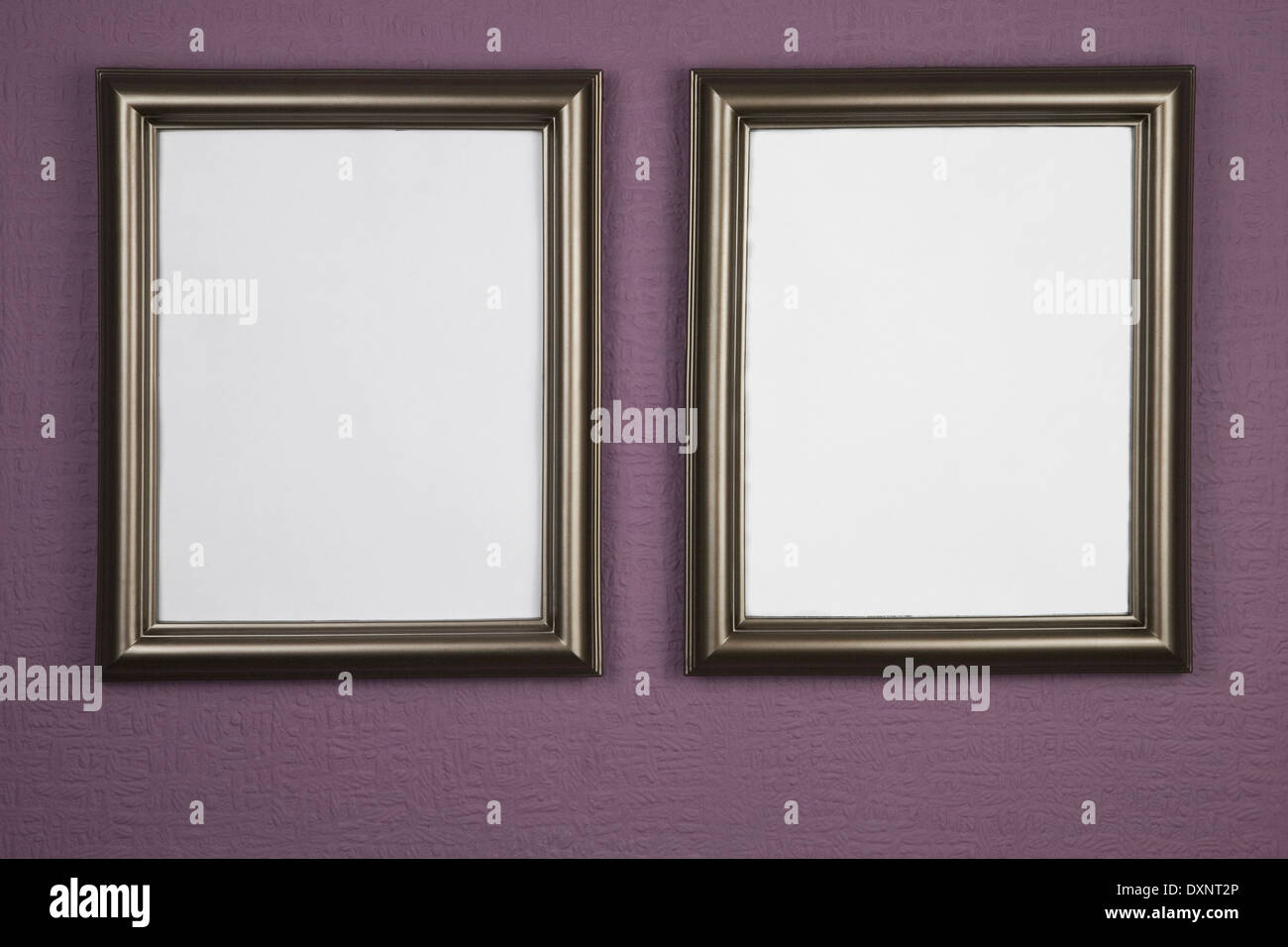 empty picture frames both empty with space for text in side frames ...