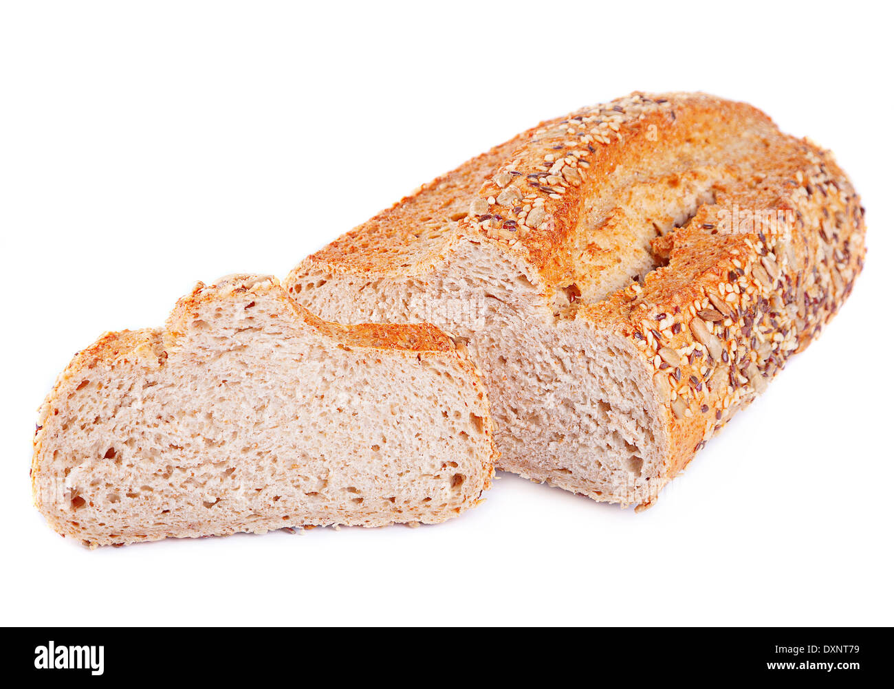 Loaf and slice bread isolated on white Stock Photo - Alamy