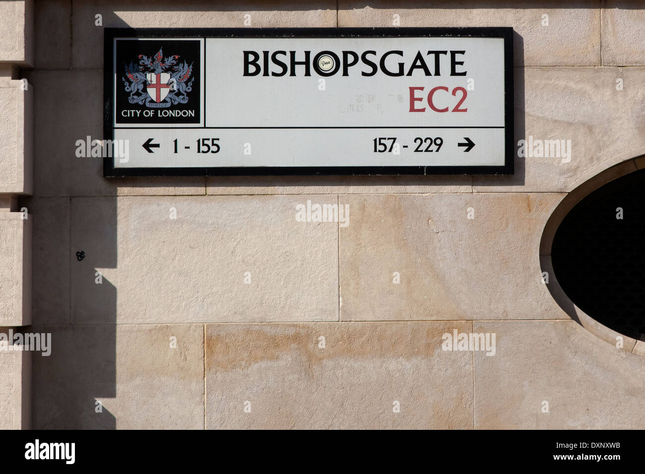 Street Sign of Bishopsgate, EC2 Stock Photo - Alamy