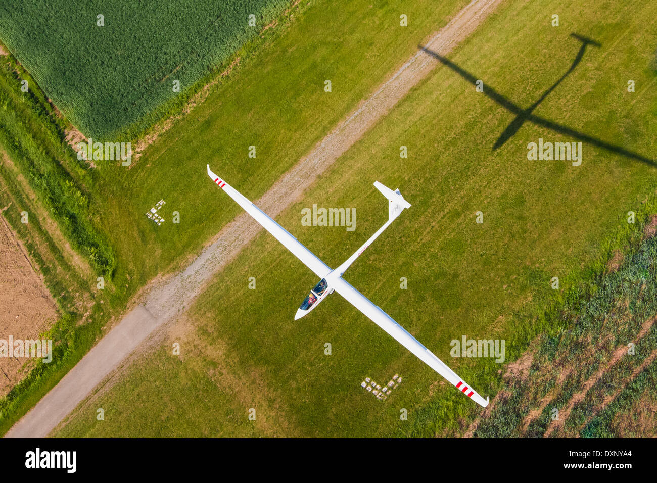 Germany, Bavaria, Franconia, Rhoen, glider Schleicher ASH 25 is ...