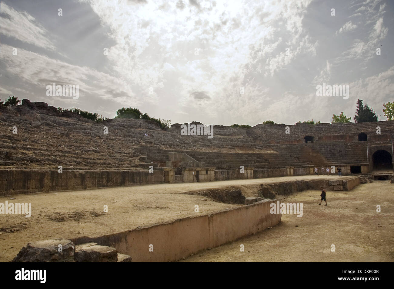 Roman amphitheater, Merida Stock Photo - Alamy