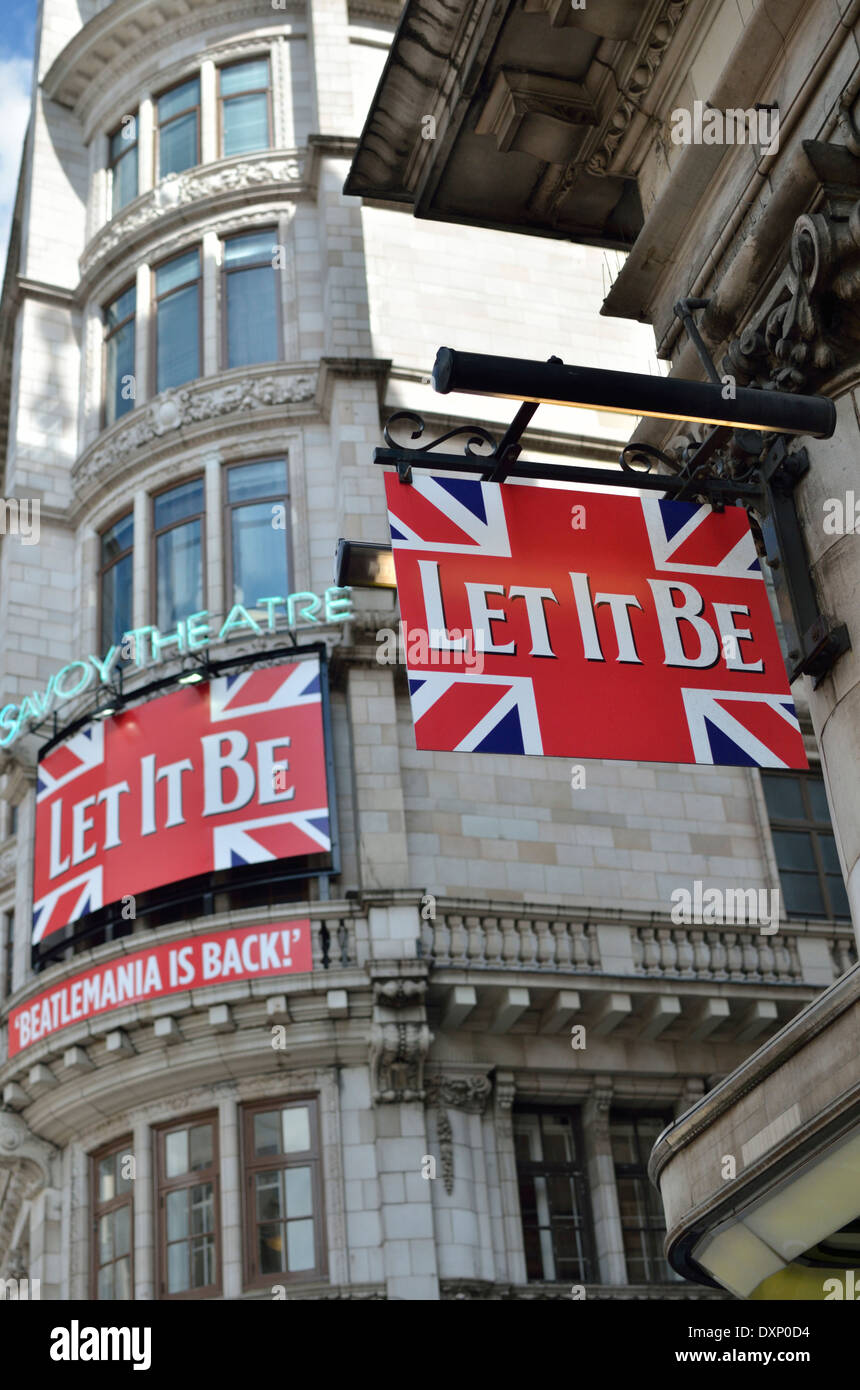 Billboards promoting the Beatles stage musical ’Let it Be’ outside the ...