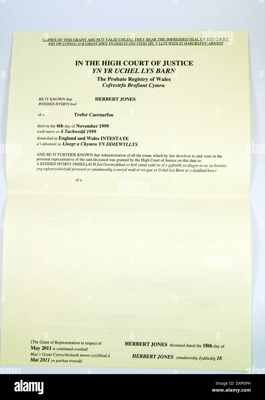 Death certificate hi-res stock photography and images - Alamy